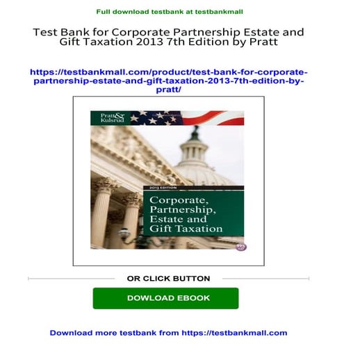 [FREE PDF sample] Test Bank for Corporate Partnership Estate and Gift ...