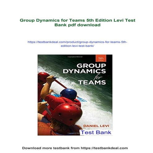 Group Dynamics for Teams 5th Edition Levi Test Bank | PDF