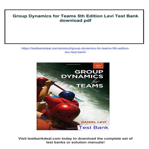 Group Dynamics for Teams 5th Edition Levi Test Bank | PDF