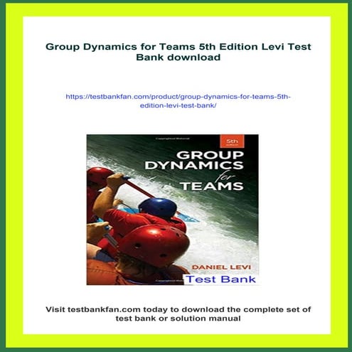 Group Dynamics for Teams 5th Edition Levi Test Bank | PDF
