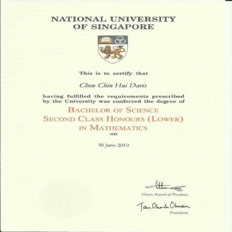 BSc NUS cert | PDF