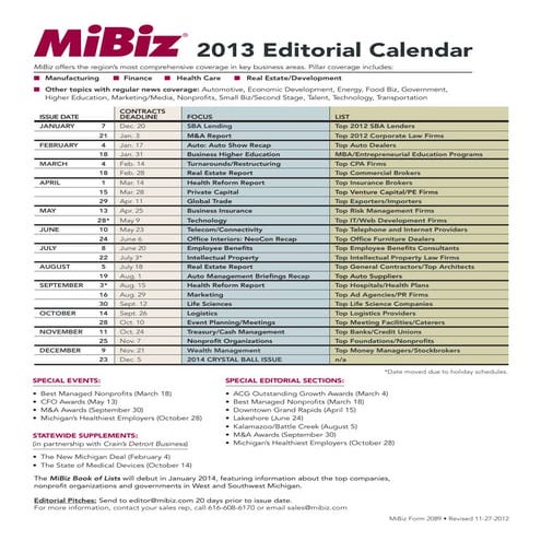 NBJ Editorial Calendar | PDF