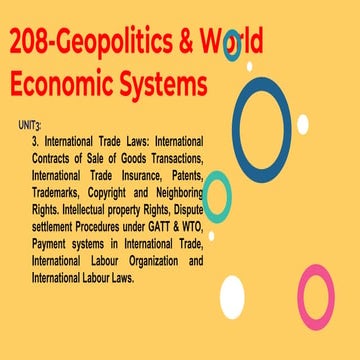 208 - Geopolitics & World Economic Systems Unit3B | PPT