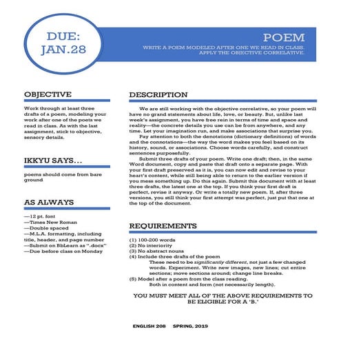 Summative: Poetry Booklet (rubric and instructions) | PPTX