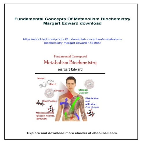 Fundamental Concepts Of Metabolism Biochemistry Margart Edward | PDF