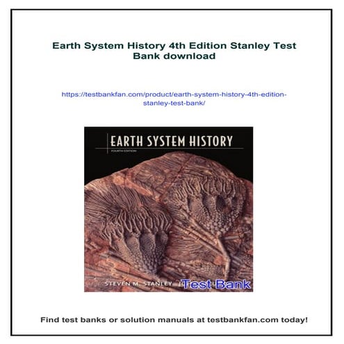 Earth System History 4th Edition Stanley Test Bank | PDF