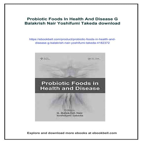 Probiotic Foods In Health And Disease G Balakrish Nair Yoshifumi Takeda | PDF