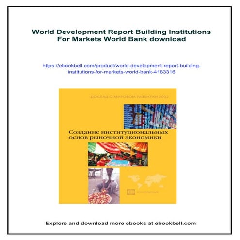 World Development Report Building Institutions For Markets World Bank | PDF