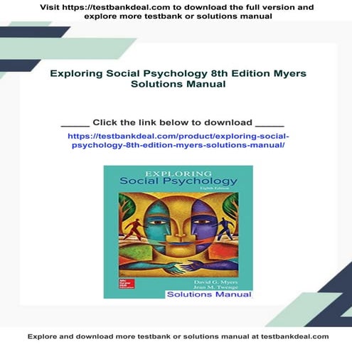 Exploring Social Psychology 8th Edition Myers Solutions Manual | PDF