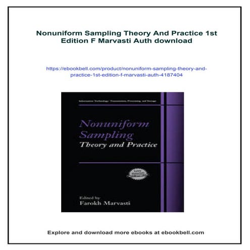 Nonuniform Sampling Theory And Practice 1st Edition F Marvasti Auth | PDF