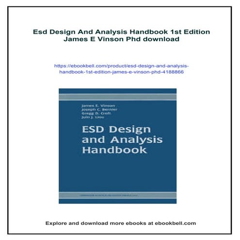 Esd Design And Analysis Handbook 1st Edition James E Vinson Phd | PDF