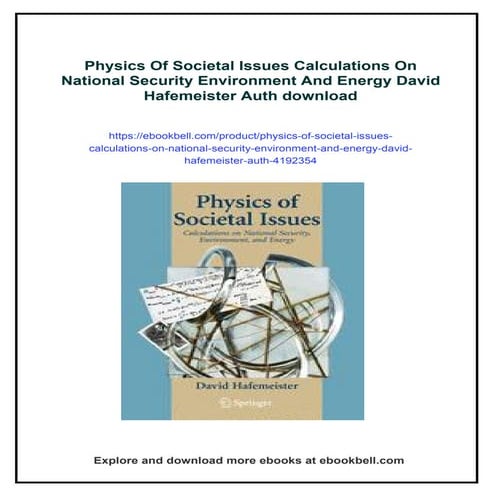 Physics Of Societal Issues Calculations On National Security ...