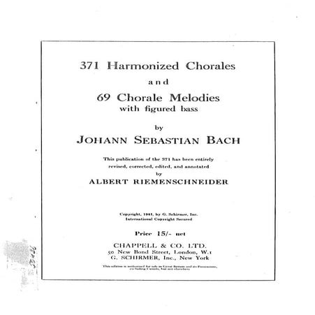 johan-sebastian-bach-371-harmonized-chorales-and-69-chorale-melodies ...
