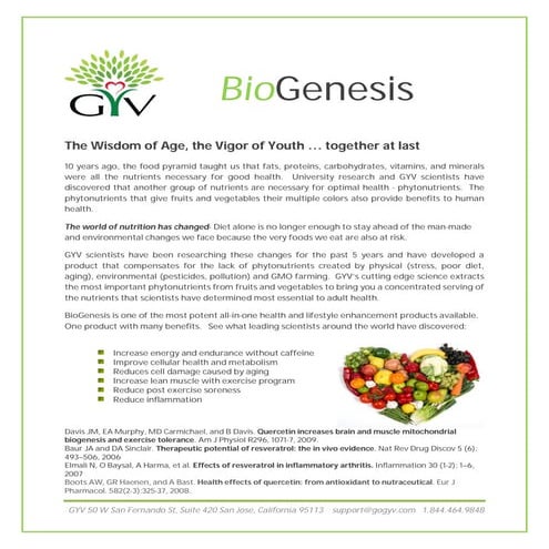 BioGenesis Product Sheet | PDF