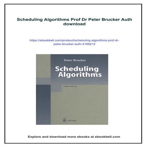 Scheduling Algorithms Prof Dr Peter Brucker Auth | PDF
