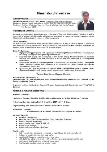 Resume for Store incharge | PDF
