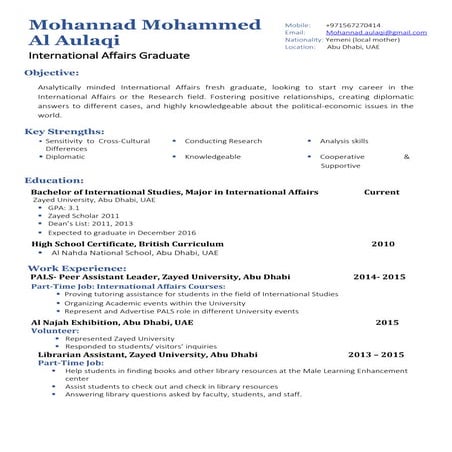 Mohannad Al Aulaqi Resume | PDF