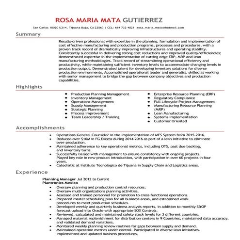 Rosa Maria Mata Gutierrez_Resume | PDF