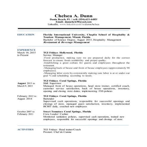 Chelsea Dunn presentations