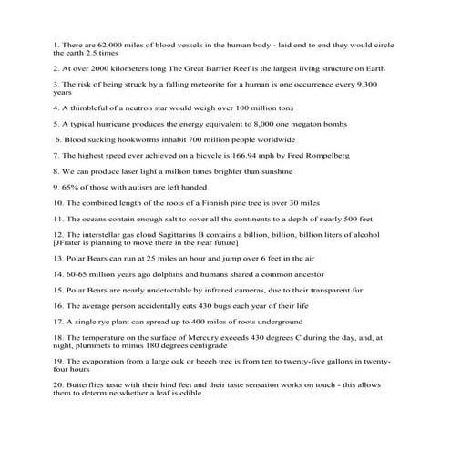 20 amazing facts | PDF