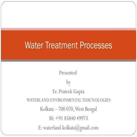 Presented on Water Treatment Process | PPT | Indoor Environmental ...