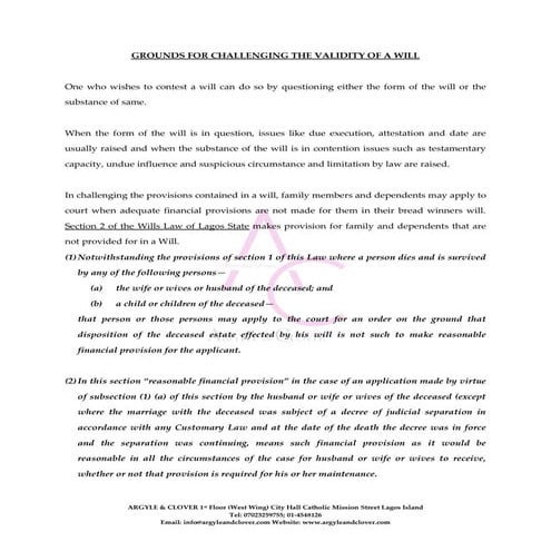 CHALLENGING THE VALIDITY OF A WILL | PDF