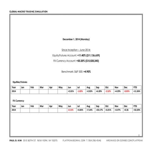 12:1:14 Global-Macro Trading Simulation | PDF