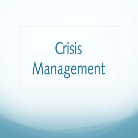 Crisis Management | PPT