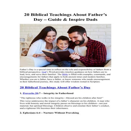 20 Biblical Teachings About Father’s Day – Guide & Inspire Dads.docx