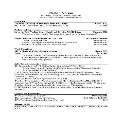 Nathan Nelson - Resume | PDF