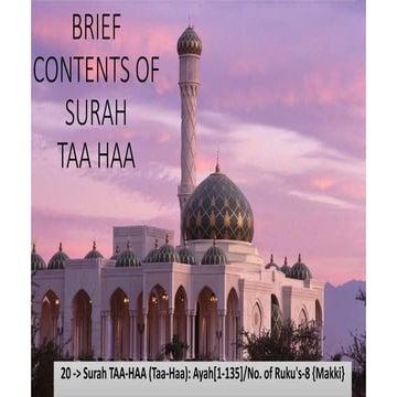 20 contents of surah ta ha | PPTX