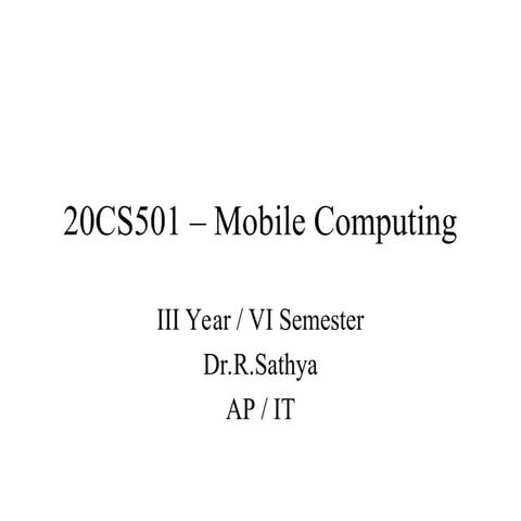 20CS501Mobile Computing Unit 5 Mobile Platforms and Applications.ppt