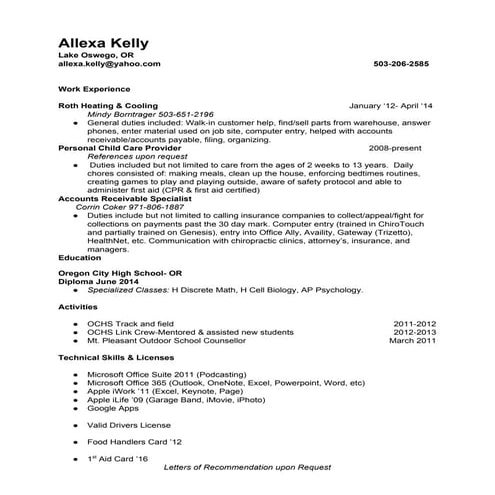 RESUME (June 16) | PDF