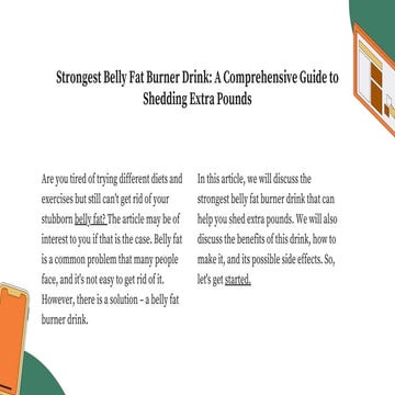 Strongest Belly Fat Burner Drink: A Comprehensive Guide to Shedding ...