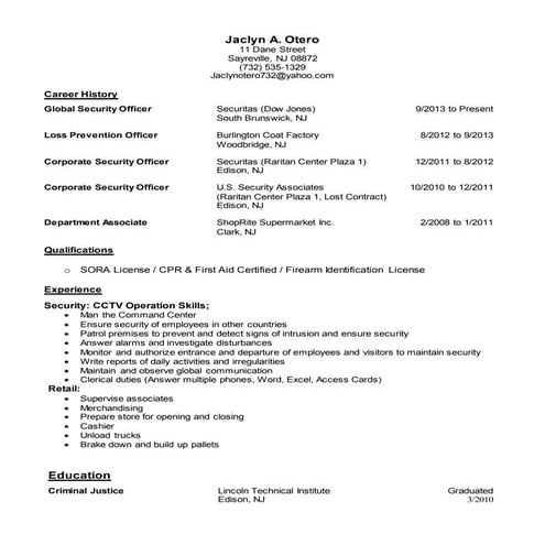 Jackie Resume | PDF