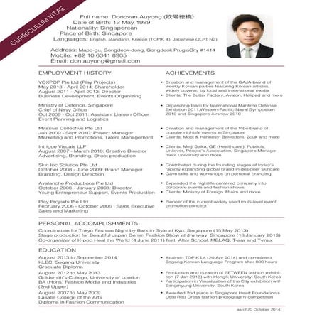 Donovan 2014 CV - ENG | PDF