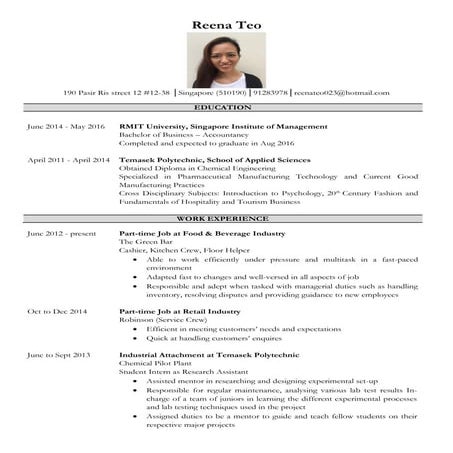 Reena Teo Resume | PDF