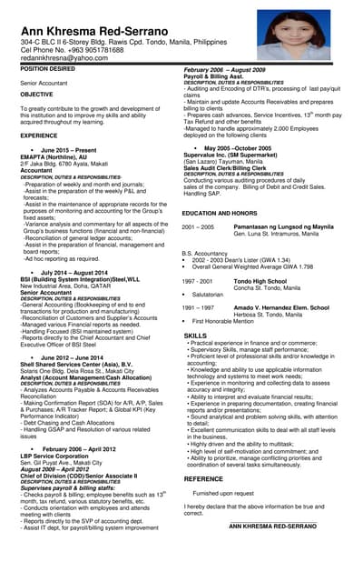 MPManzon Resume(rev) (2) | DOC | Business Accounting & Finance | Business
