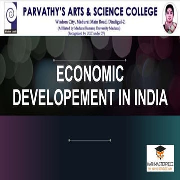 (20 )economic development in india ppt hari master piece | PPTX