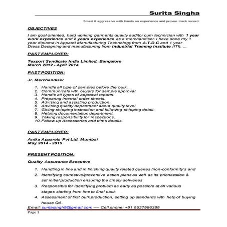 Surita Resume | DOCX