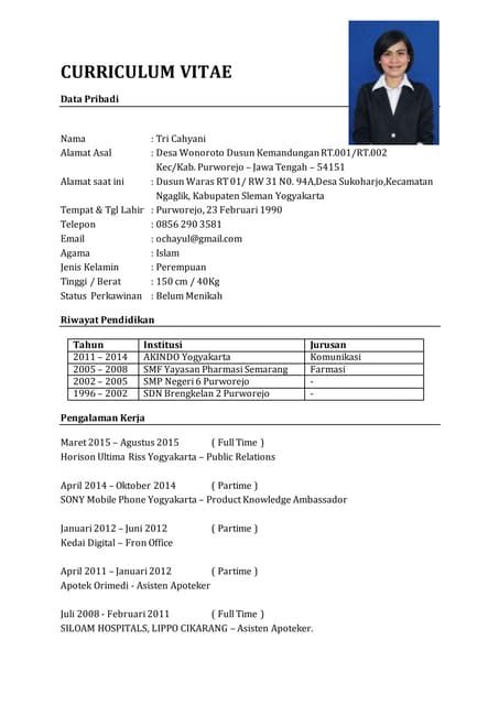 cv ani suryani | PDF