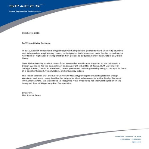 Hyperloop Design Weekend- Cairo- Letter - Print | PDF