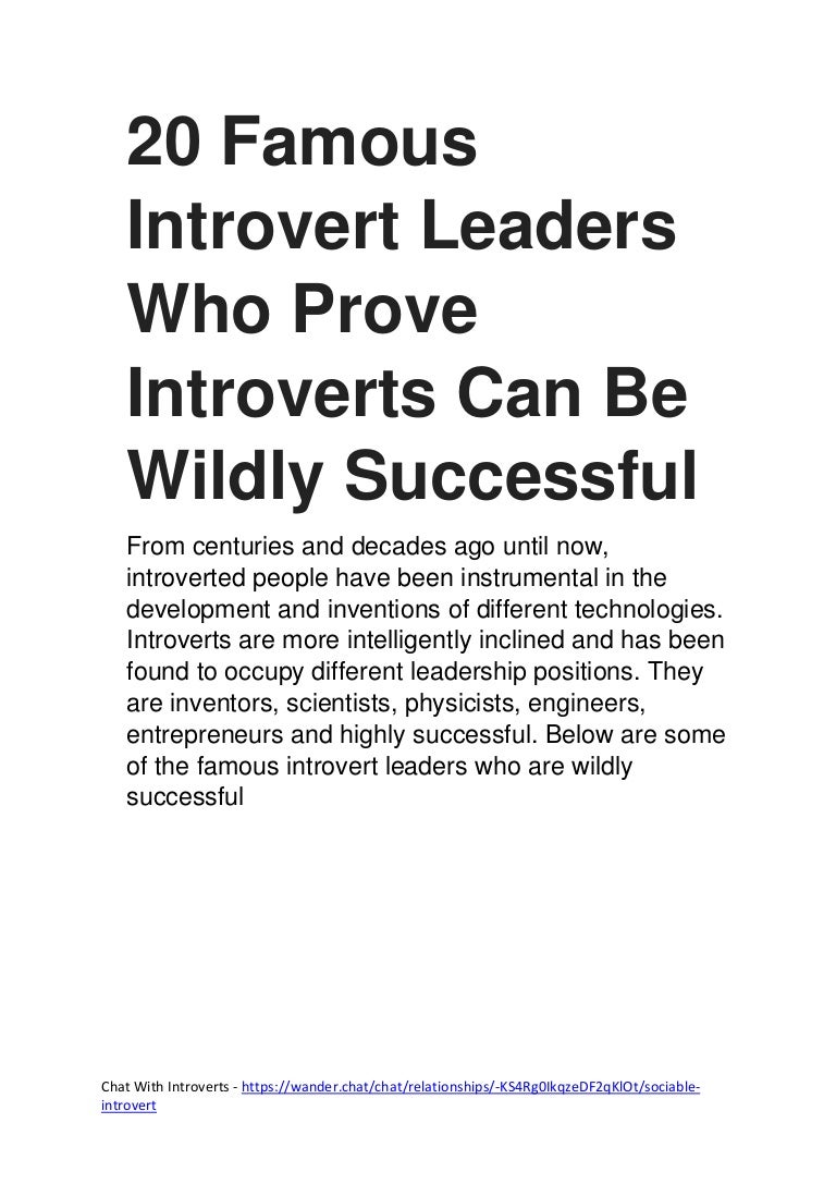 20 famous introvert leaders who prove introverts can be wildly succes…
