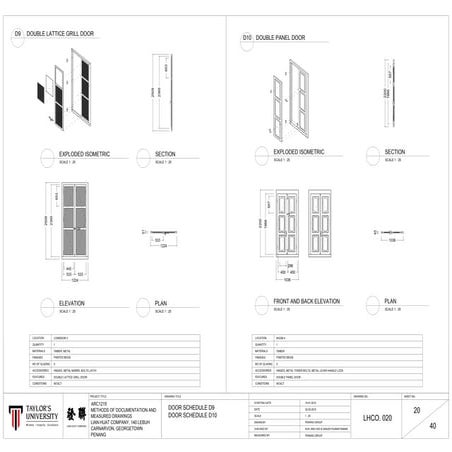 20 finalised door schedule d9 d10 ready plot a1 titleblock landscape ...