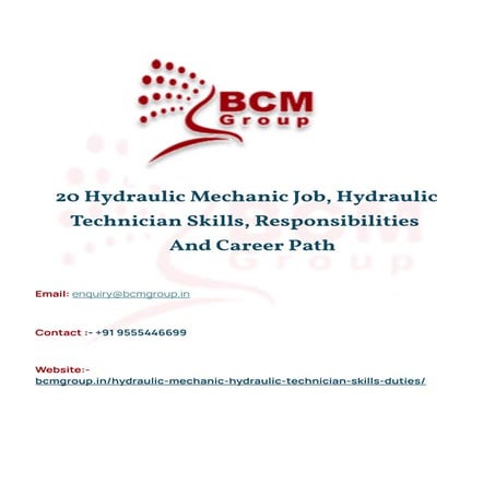 20 Hydraulic Mechanic Job, Hydraulic Technician Skills ...