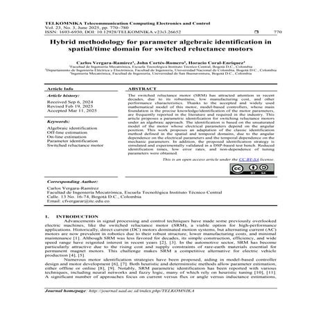 Hybrid methodology for parameter algebraic identification in spatial/time domain for switched ...
