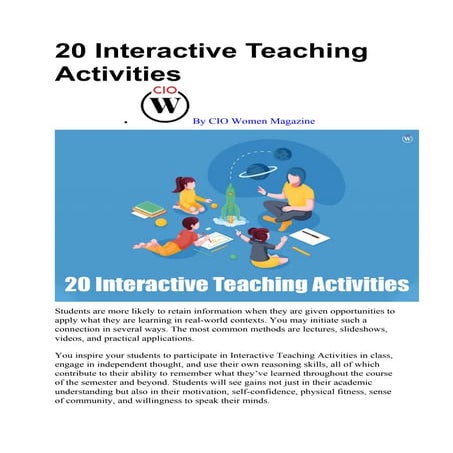 20 Best Interactive Teaching Activities | CIO Women Magazine | PDF
