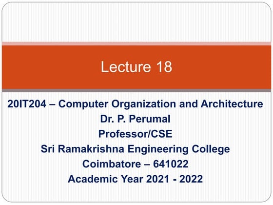 Computer Organization & Architecture (COA)Unit 4 | PPT