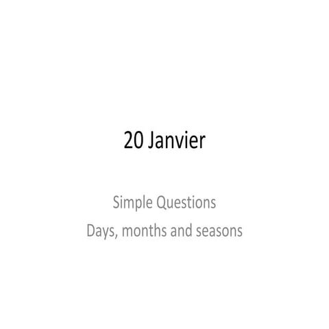 20 janvier lesson plan | PPT