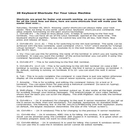 20 keyboard shortcuts for your linux machine | PDF